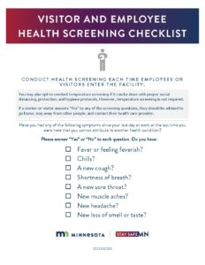 Health Screening Checklist | Edina Morningside Community Church